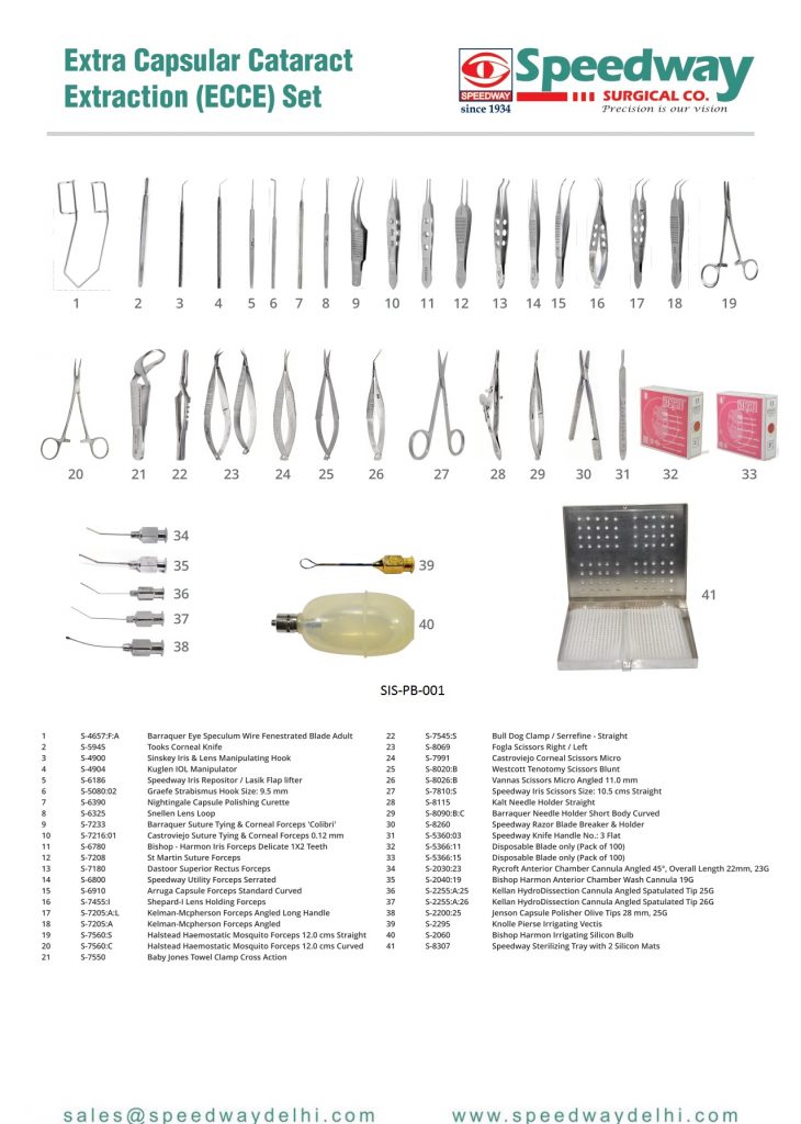Extra Capsular Cataract Extraction (ECCE) Set - IAPB Valued Supplier Scheme