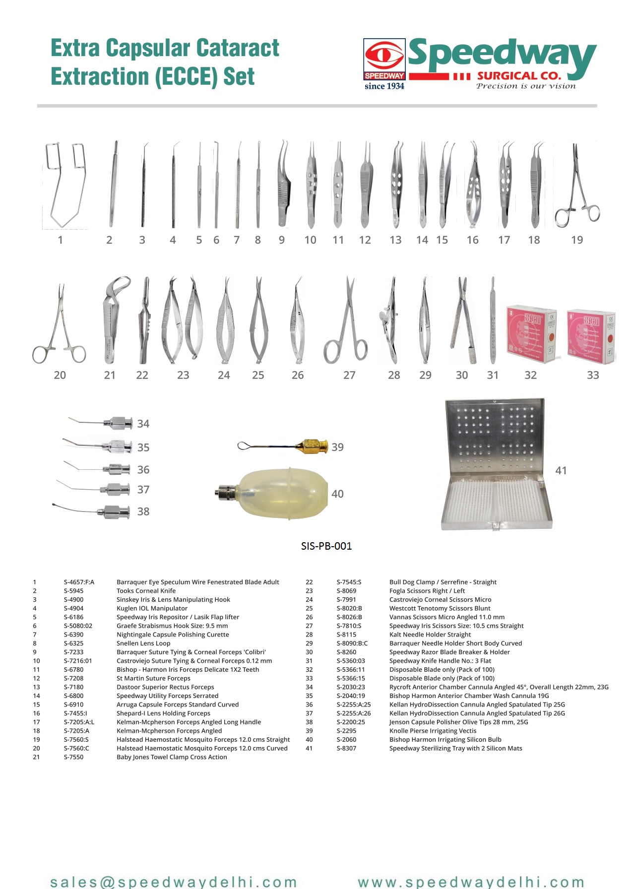 Extra Capsular Cataract Extraction (ECCE) Set - IAPB Valued Supplier Scheme