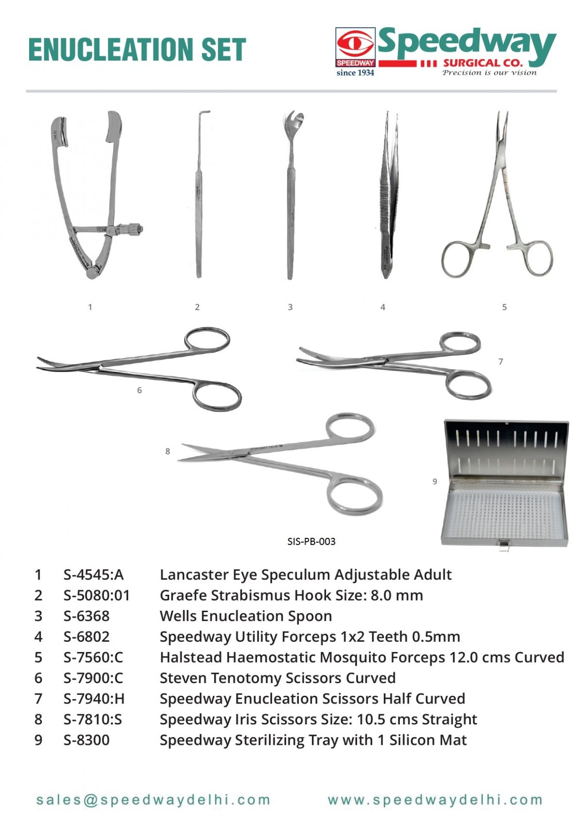 Enucleation Set - IAPB Valued Supplier Scheme