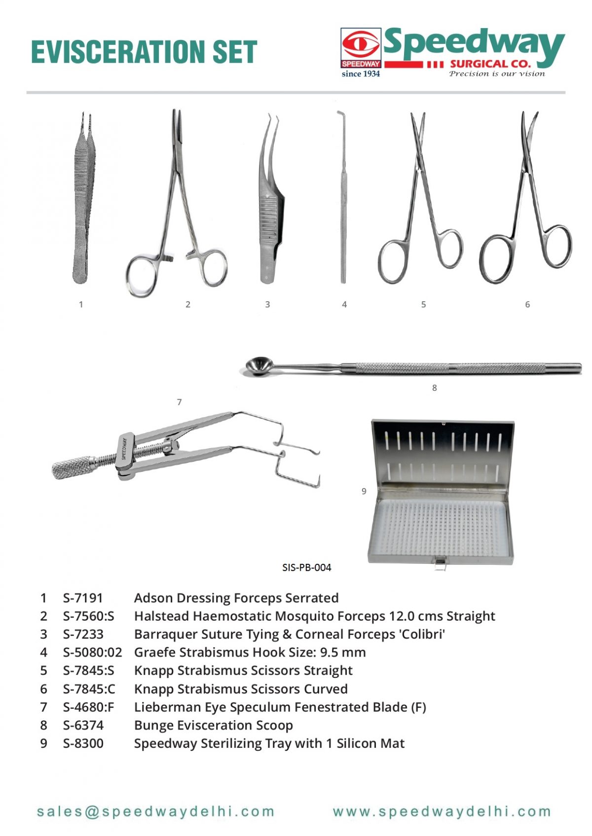 Evisceration Set - IAPB Valued Supplier Scheme