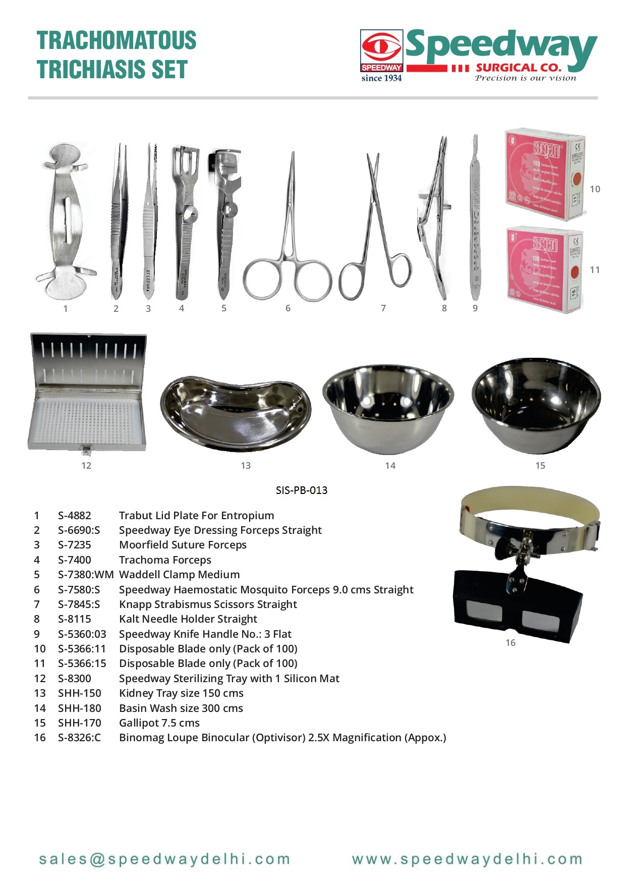 Trachomatous Trichiasis Set - IAPB Valued Supplier Scheme