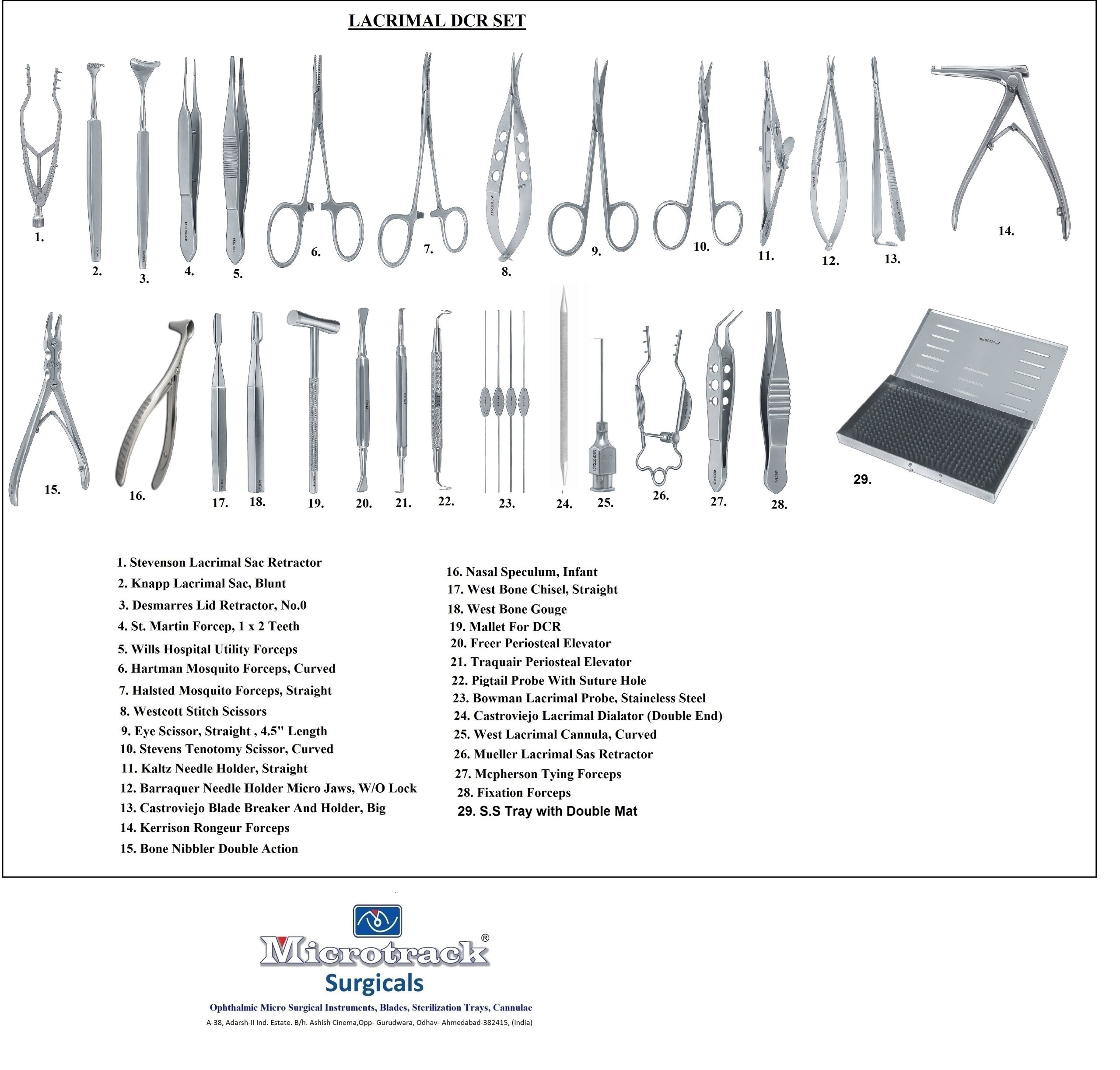 Lacrimal / DCR Instruments Set - IAPB Valued Supplier Scheme